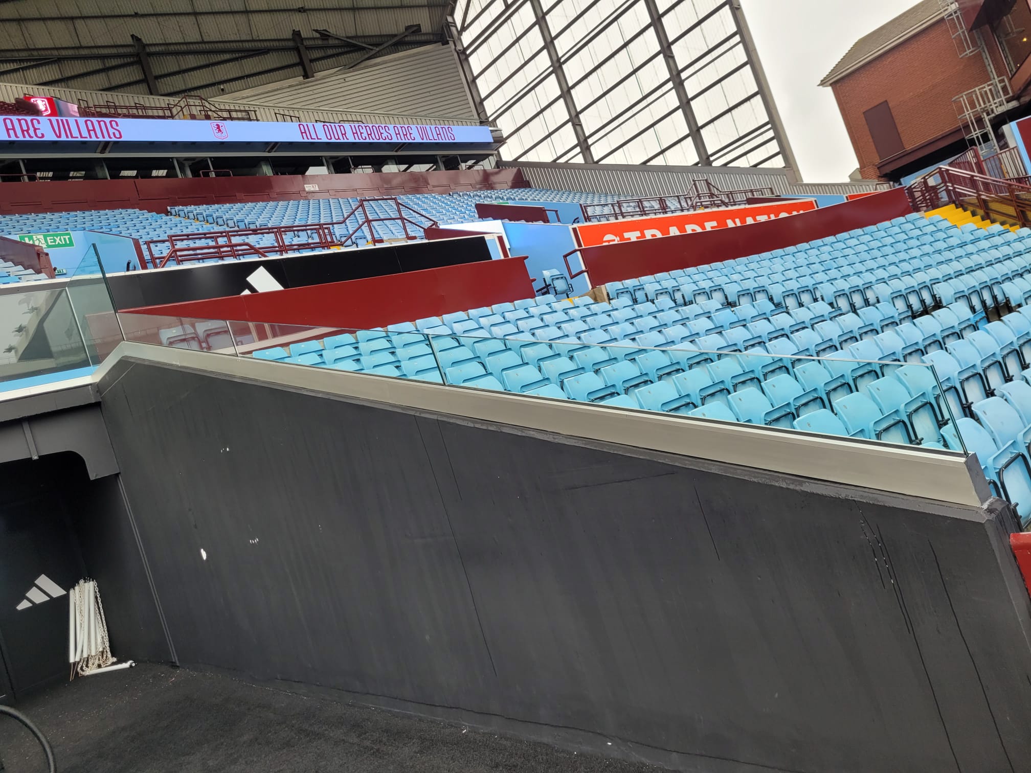 Frameless Glass Balustrade Installation at Aston Villa Football Stadium ...