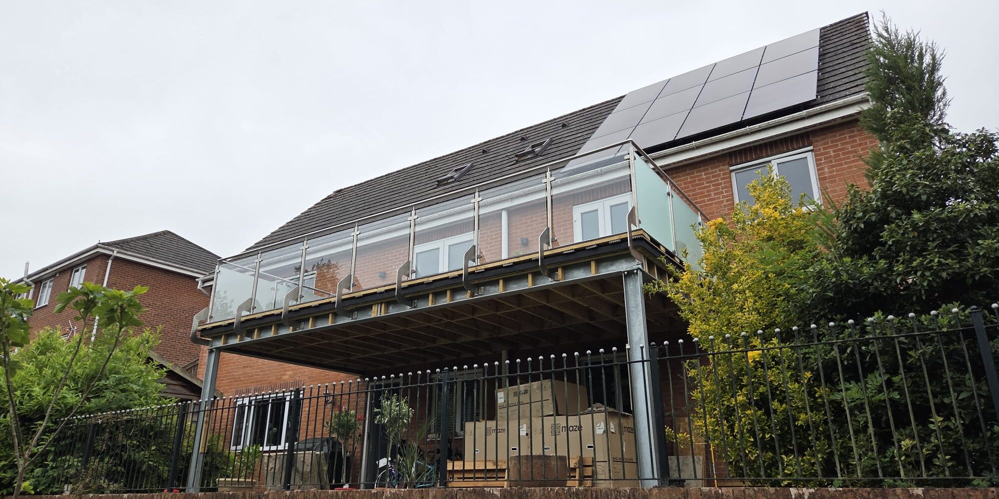 Side Mounted Glass Balustrade with Stainless Steel Posts - Glass ...